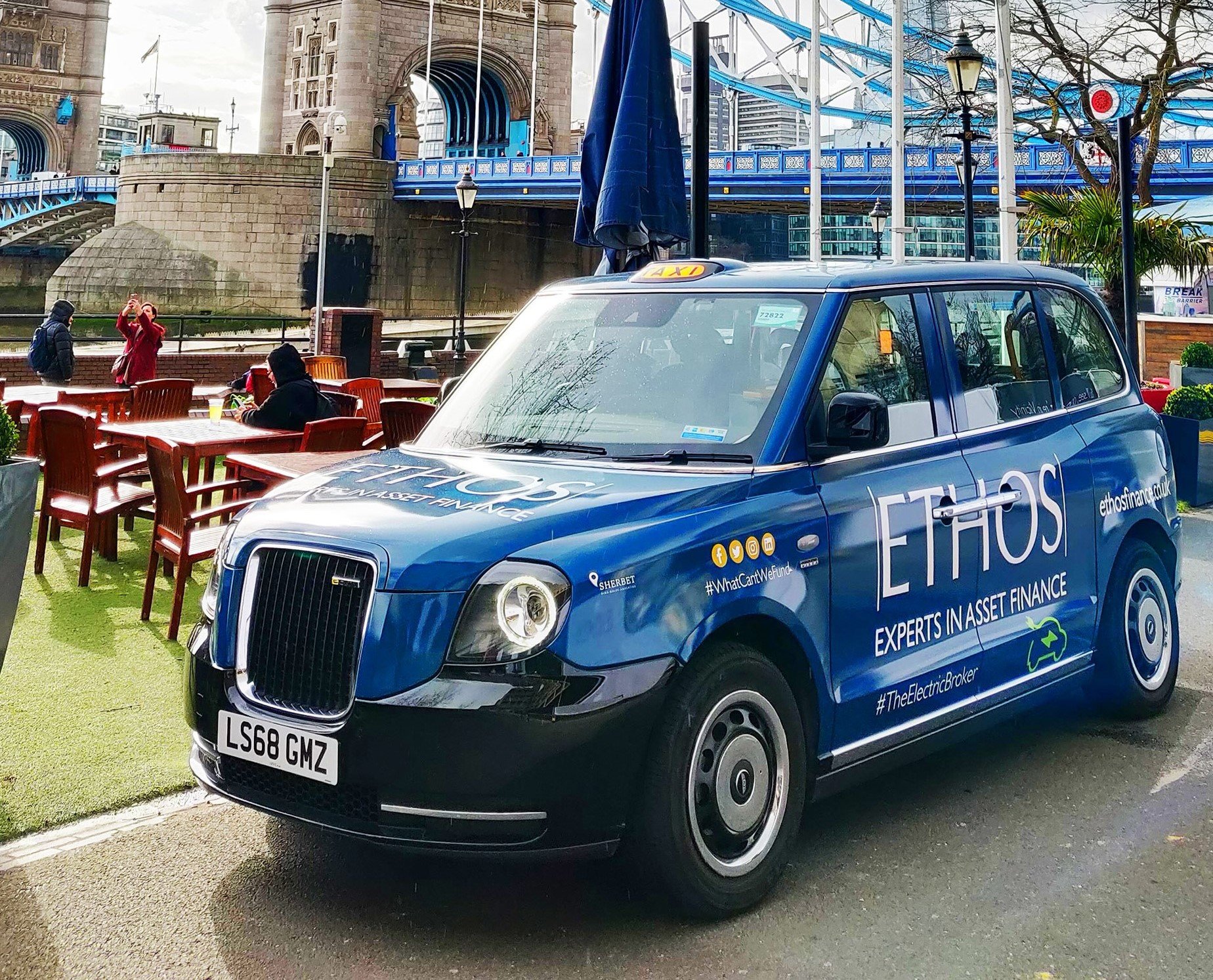 Ethos Asset Finance Campaign on Sherbet Electric Taxi - Sherbet London