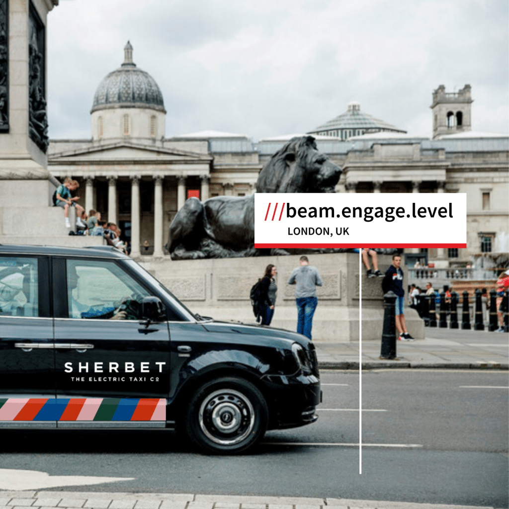 Sherbet Electric Taxis partners with what3words - Sherbet London
